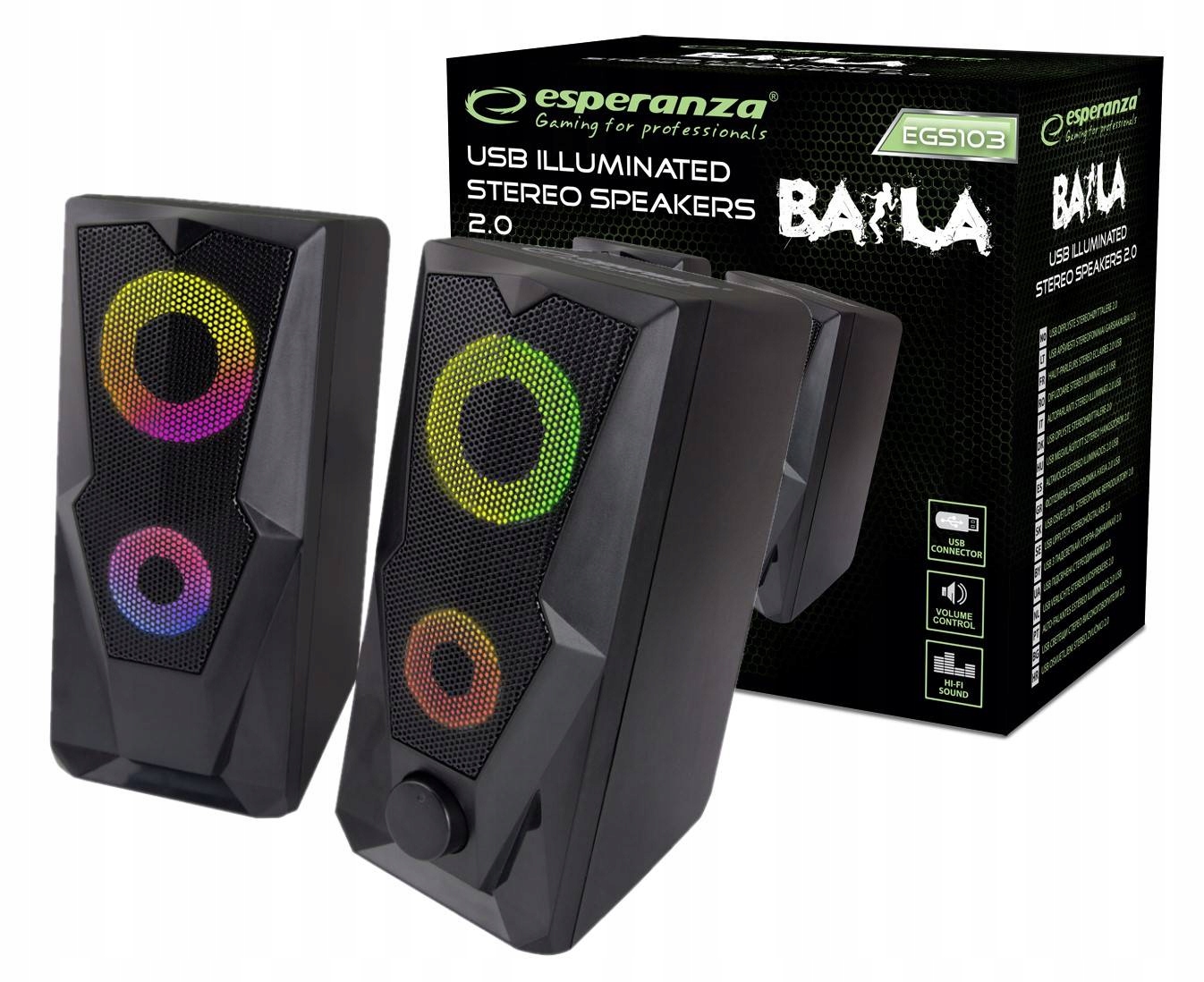 Sada reproduktorů 2.0 Esperanza Baila 6 W černá, (5901299944912) • Ceny ...