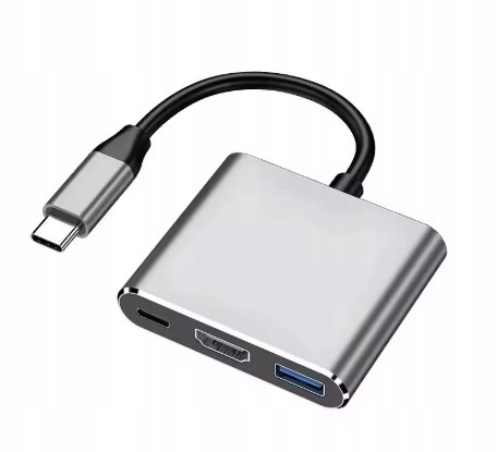 Przejściówka Adapter 3w1 HUB USB-C HDMI 4K MacBook - Sklep, Opinie, Cena w Allegro