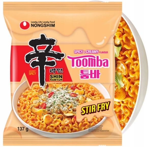 Koreański Ramen danie Shin Ramyun Toomba, spicy & cream 137g Nongshim ...