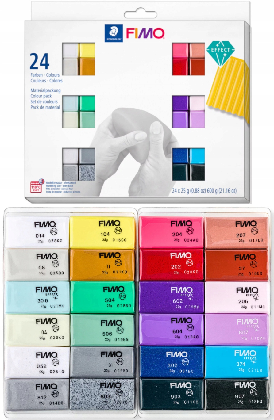 Staedtler Fimo Effect MASA PLASTYCZNA 24 KOLORY 8013 C24-1 ...