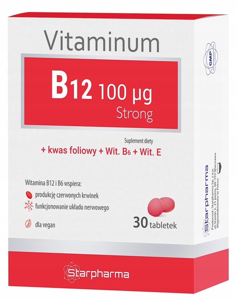 Vitaminum B12 100mcg Strong 30tabl. (5902989930383) • Cena, Opinie ...
