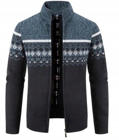 Gruby Rozpinany Sweter Męski na polarze L • Cena, Opinie • Swetry ...