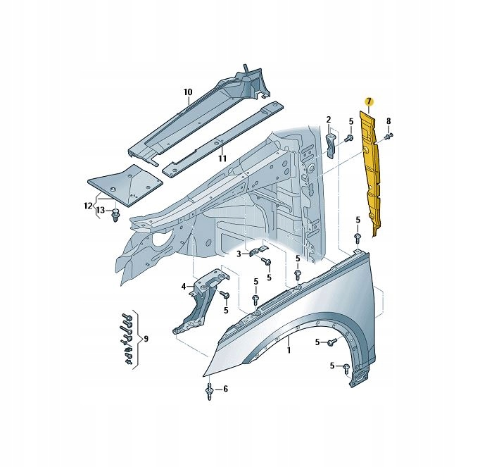 80A821111 - Закрывающий элемент крыло переднее левое AUDI Q5 купить на ...
