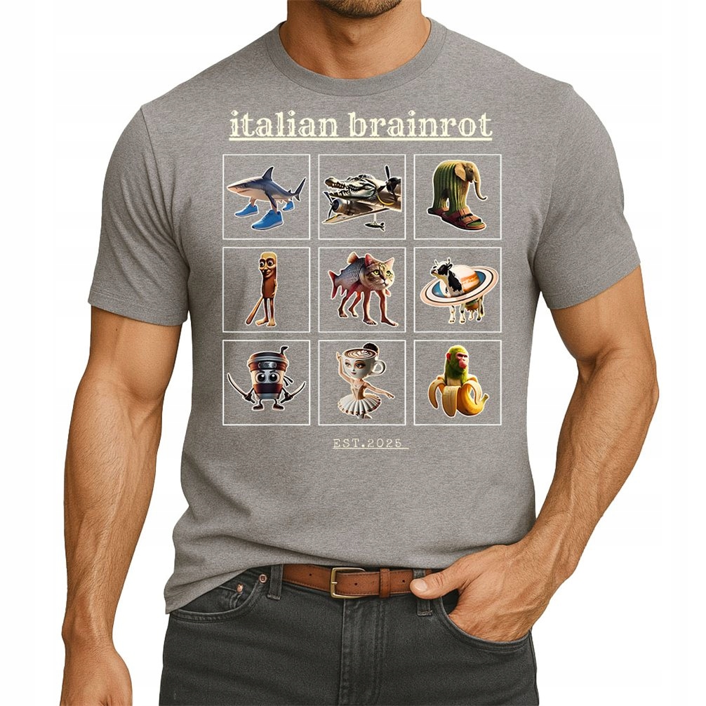ITALIAN BRAINROT KOSZULKA TRALALERO TRALALA MEME BOMBARDIRO MĘSKA S ...