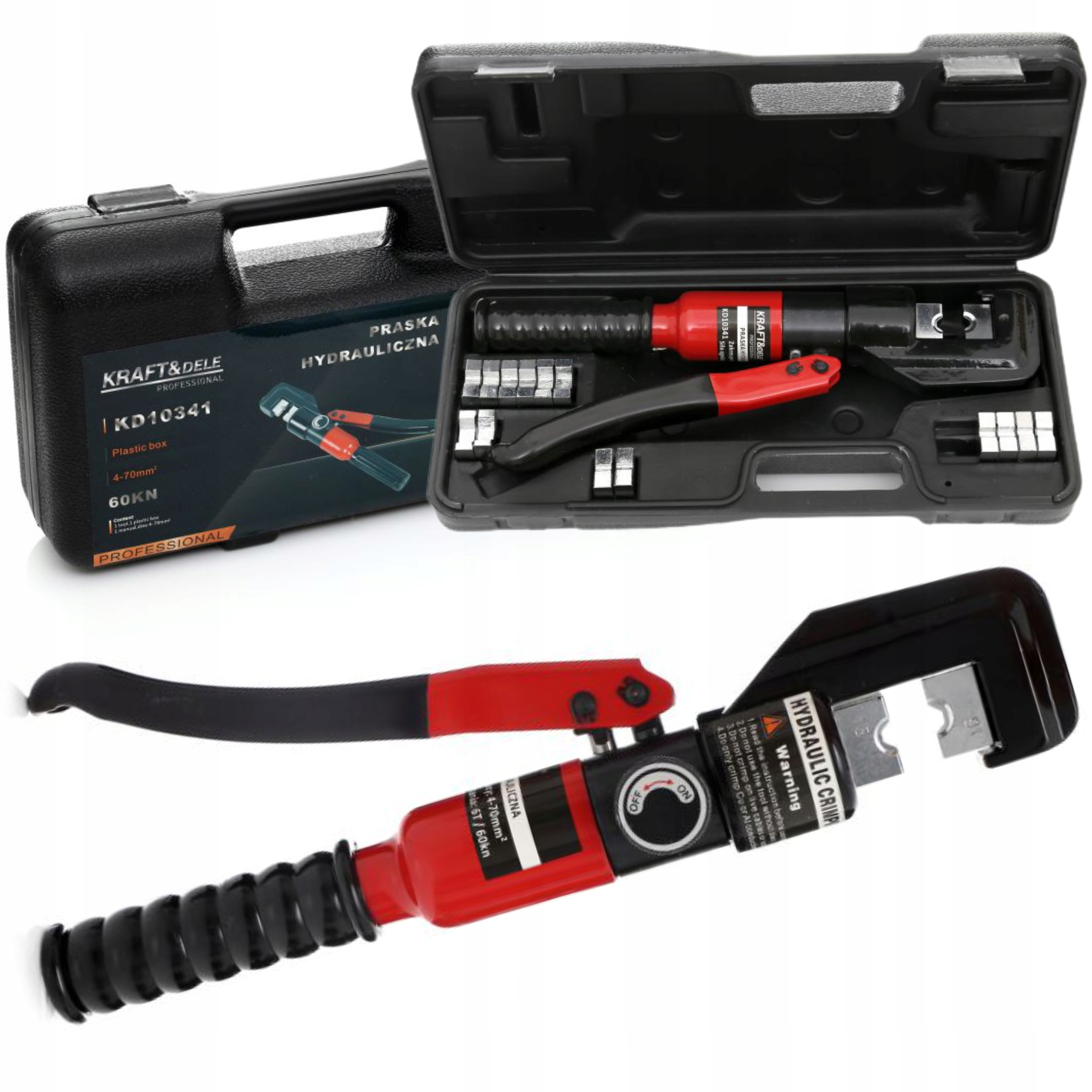 ZACISKARKA PRASKA PRASA DO KABLI LIN PRZEWODÓW HYDRAULICZNA 4 - 70mm2 ...