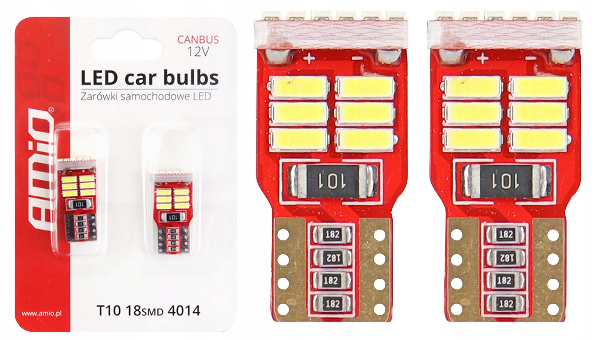 Żarówki LED 2x W5W 5W5 T10 12V CANBUS 18 SMD 4014 5903293012864 za 23 ...