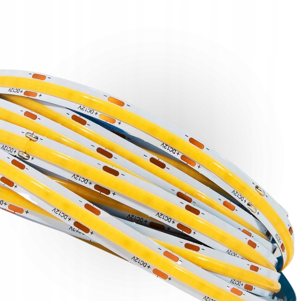 Taśma LED Pasek COB 12V DC 45W NEON IP67 Neutralna 5m Wodoodporna 990lm ...