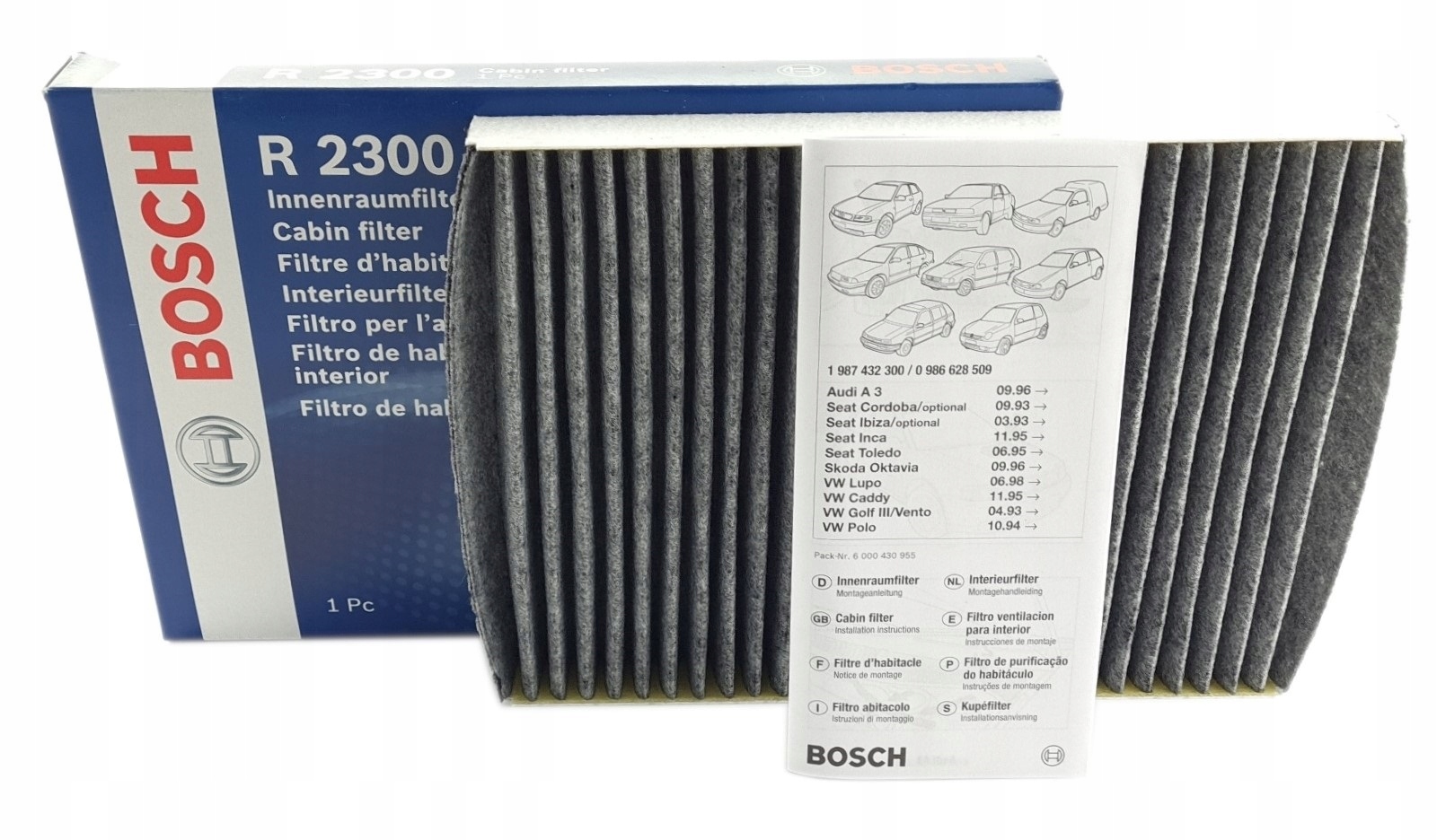 FILTR KABINOWY GOLF IV OCTAVIA WĘGIEL R2300 BOSCH 4047023209153 za 53 ...