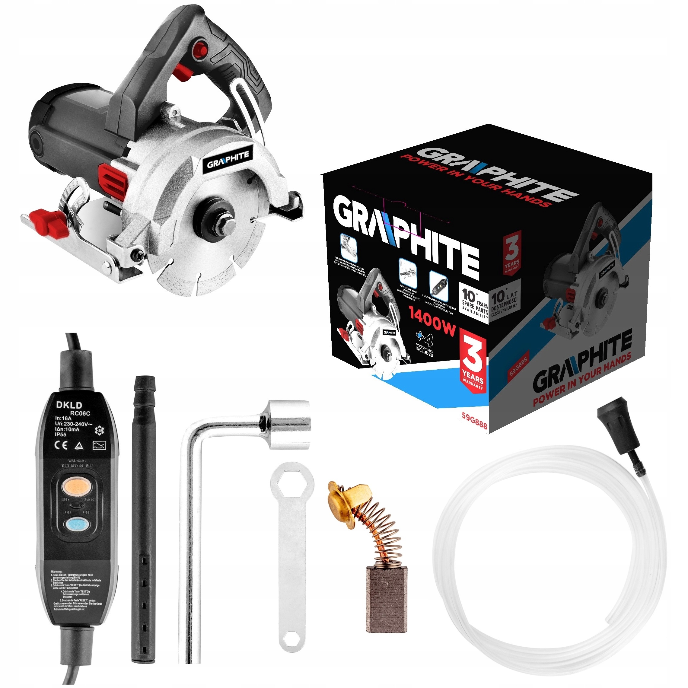 GRAPHITE Przecinarka gresu i kamienia 1400W 125 mm (5902062087904 ...