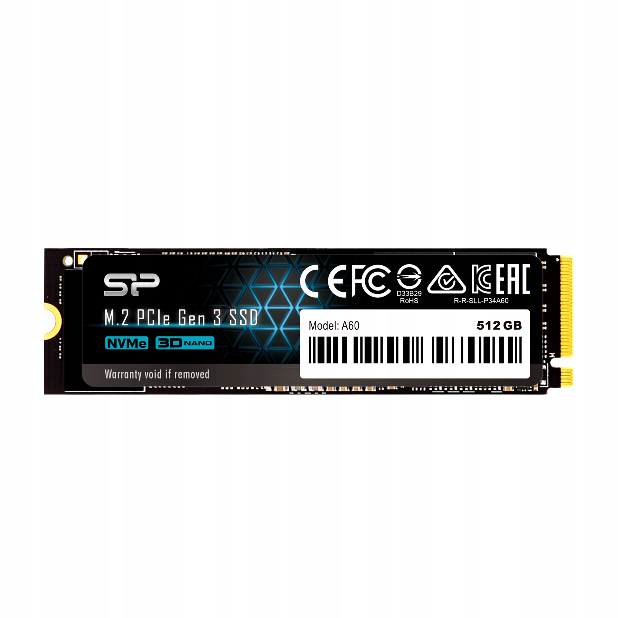 SP Silicon Power 512GB PCIe M.2 NVMe SSD P34A60 Gen3x4 2200/1600 MB/s ...