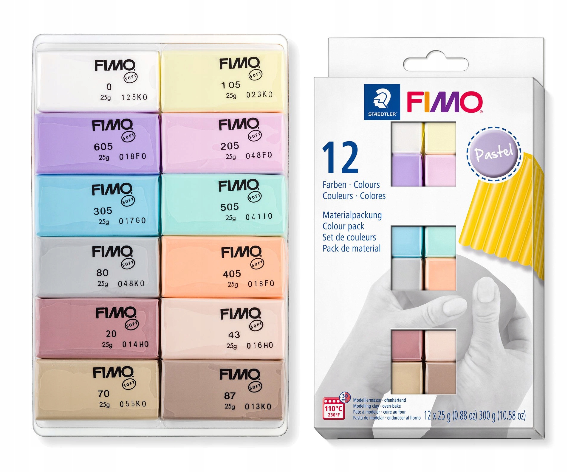 FIMO SOFT modelina zestaw 12 x 25g Pastel masa 12878801466 - Allegro.pl