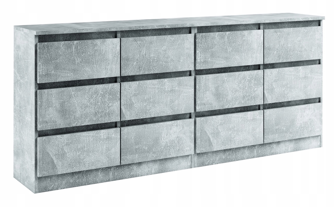 Komody do salonu, pokoju kolor: beton jasny z 7 i więcej szufladami ...