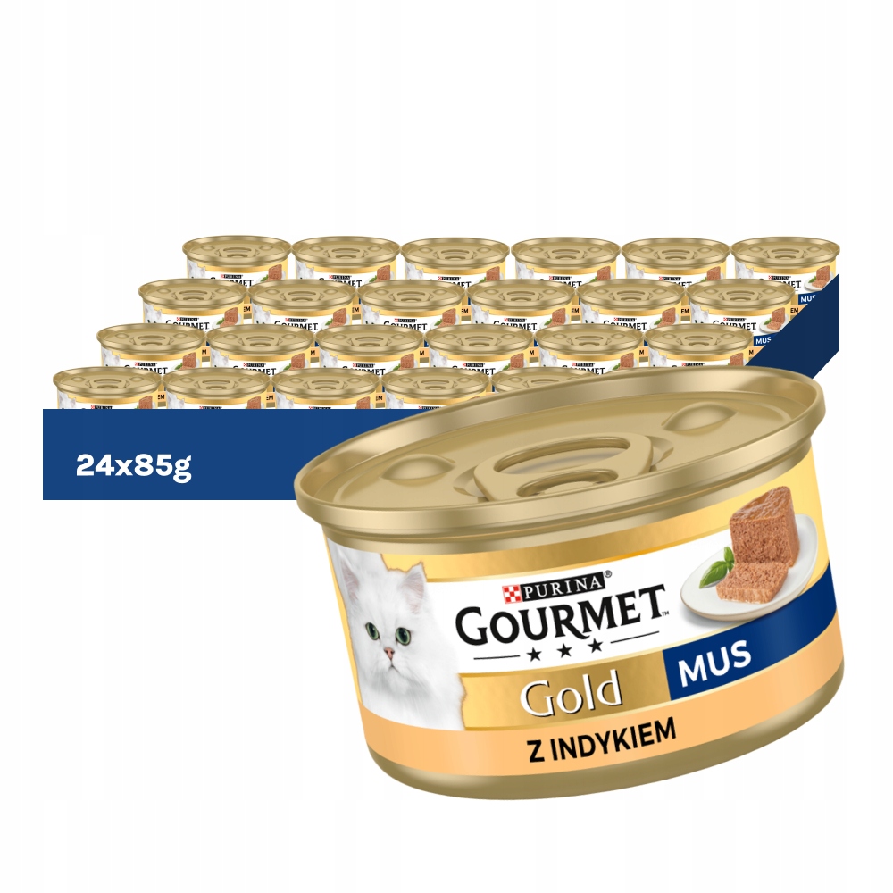 ZESTAW 24X PURINA GOURMET GOLD MUS Z INDYKIEM KARMA MOKRA 85G ...