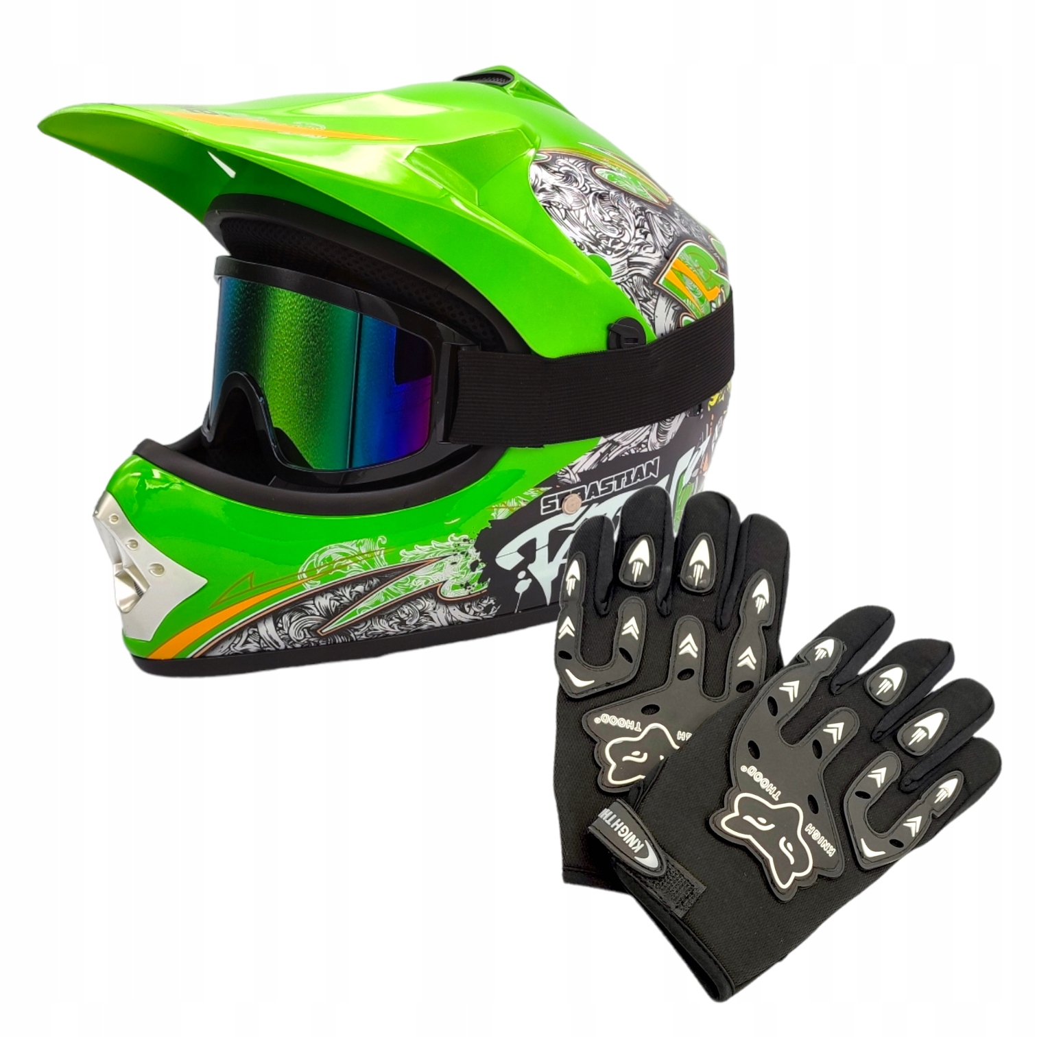 KASK DLA DZIECKA DZIECIĘCY CROSS ROWER NA CROSSA QUADA LEKKI L ZESTAW ...