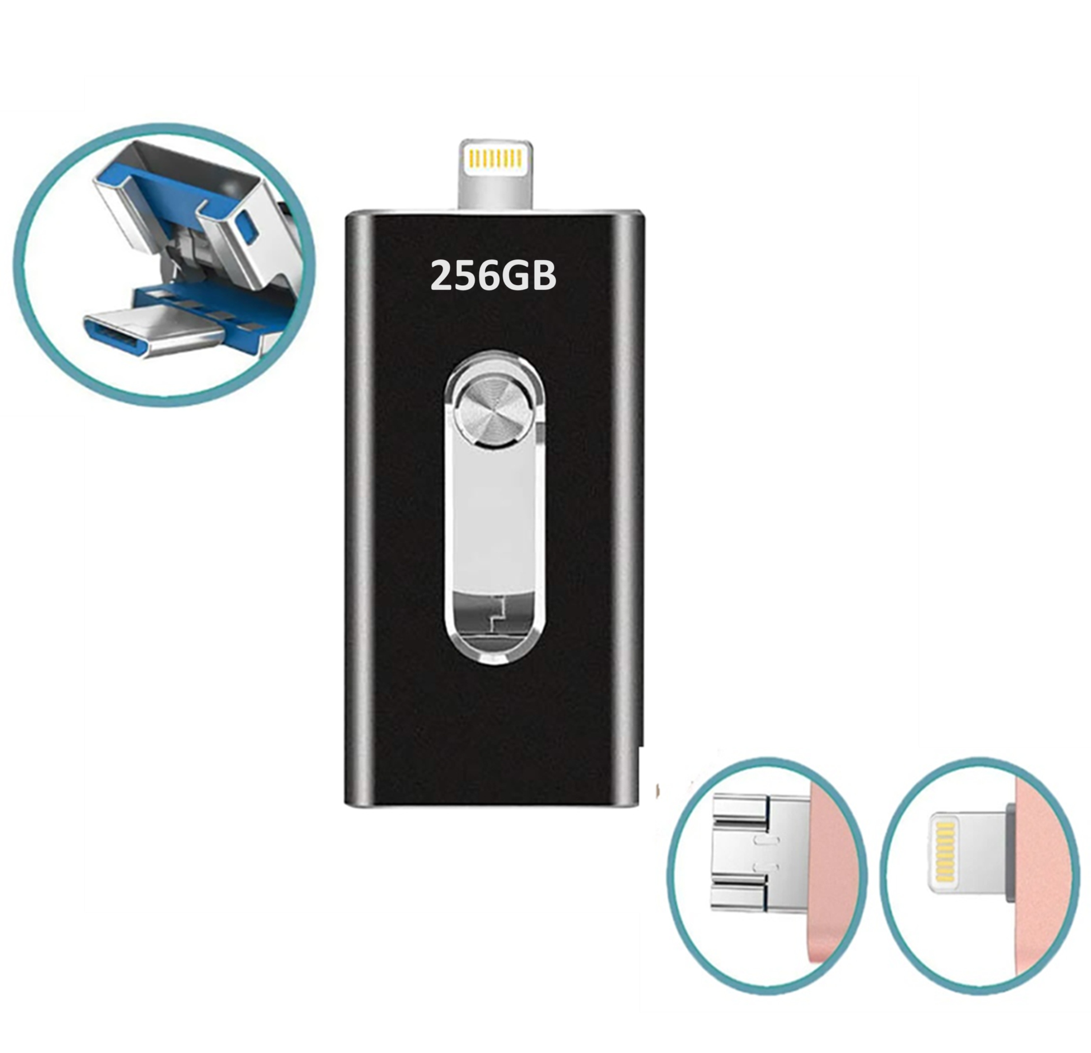 Pendrive MAXXER 3w1-256 256 GB Lightning, Micro-USB, USB 3.0 czarny - Sklep, Opinie, Cena w Allegro