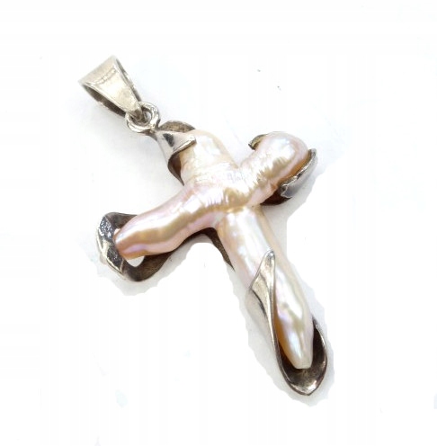 Wisiorek Krzyż z Perłami - Niska cena na Allegro.pl