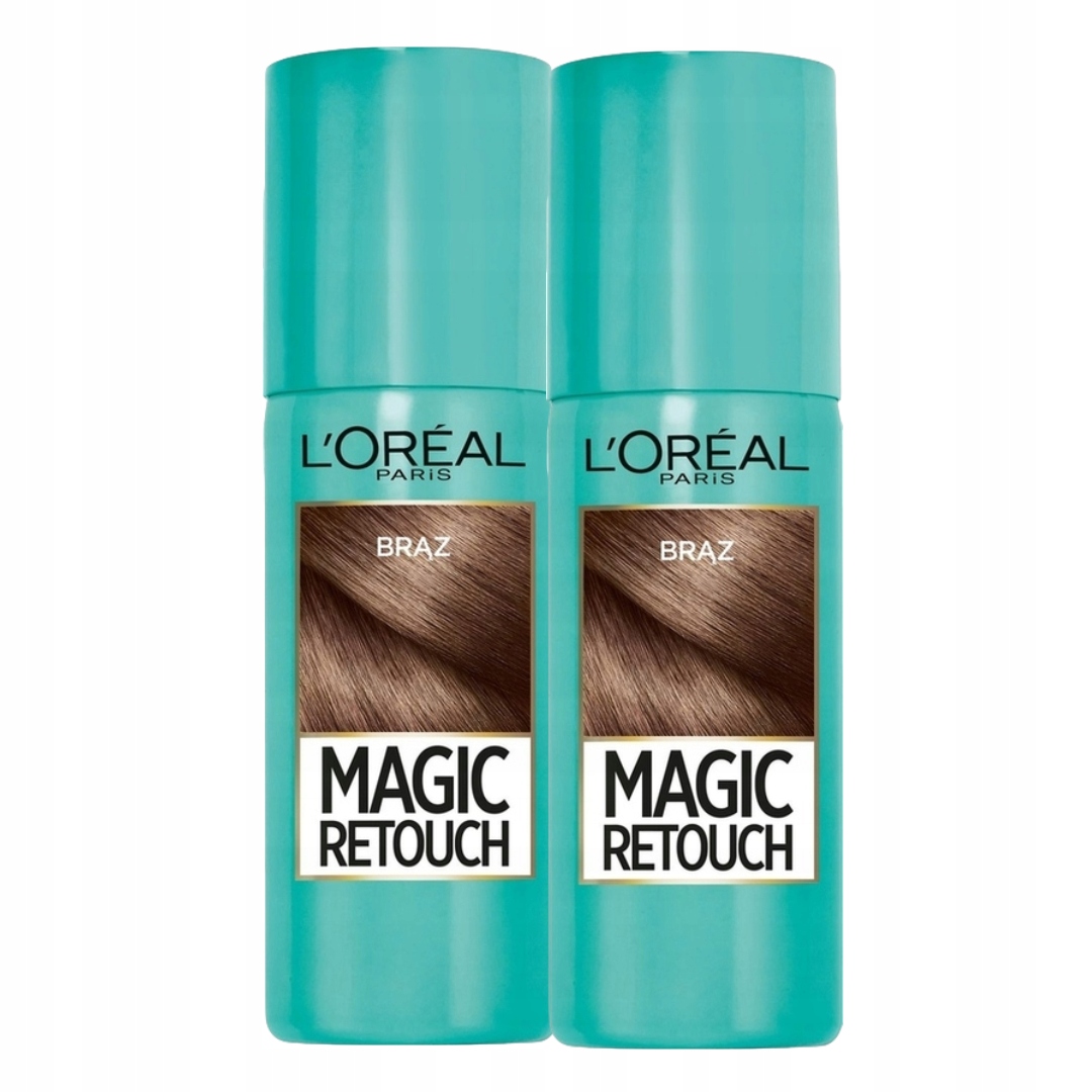 Zestaw 2x Loreal Magic Retouch Spray Do Włosów Na Odrosty Brąz 75ml ...