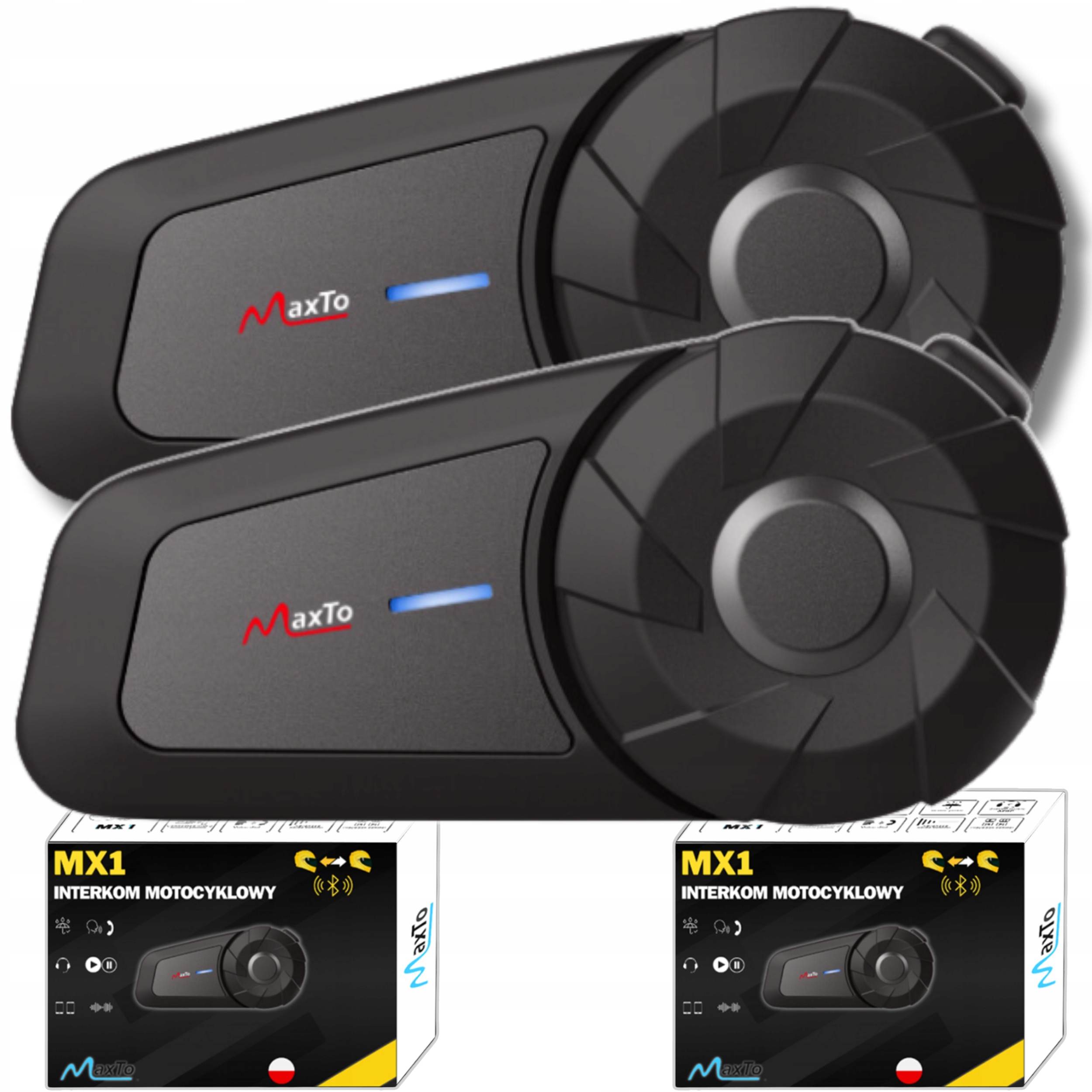 INTERKOM MOTOCYKLOWY BLUETOOTH MAXTO MX1 5903815414497 za 335.00PLN z Olkusz - Allegro ...