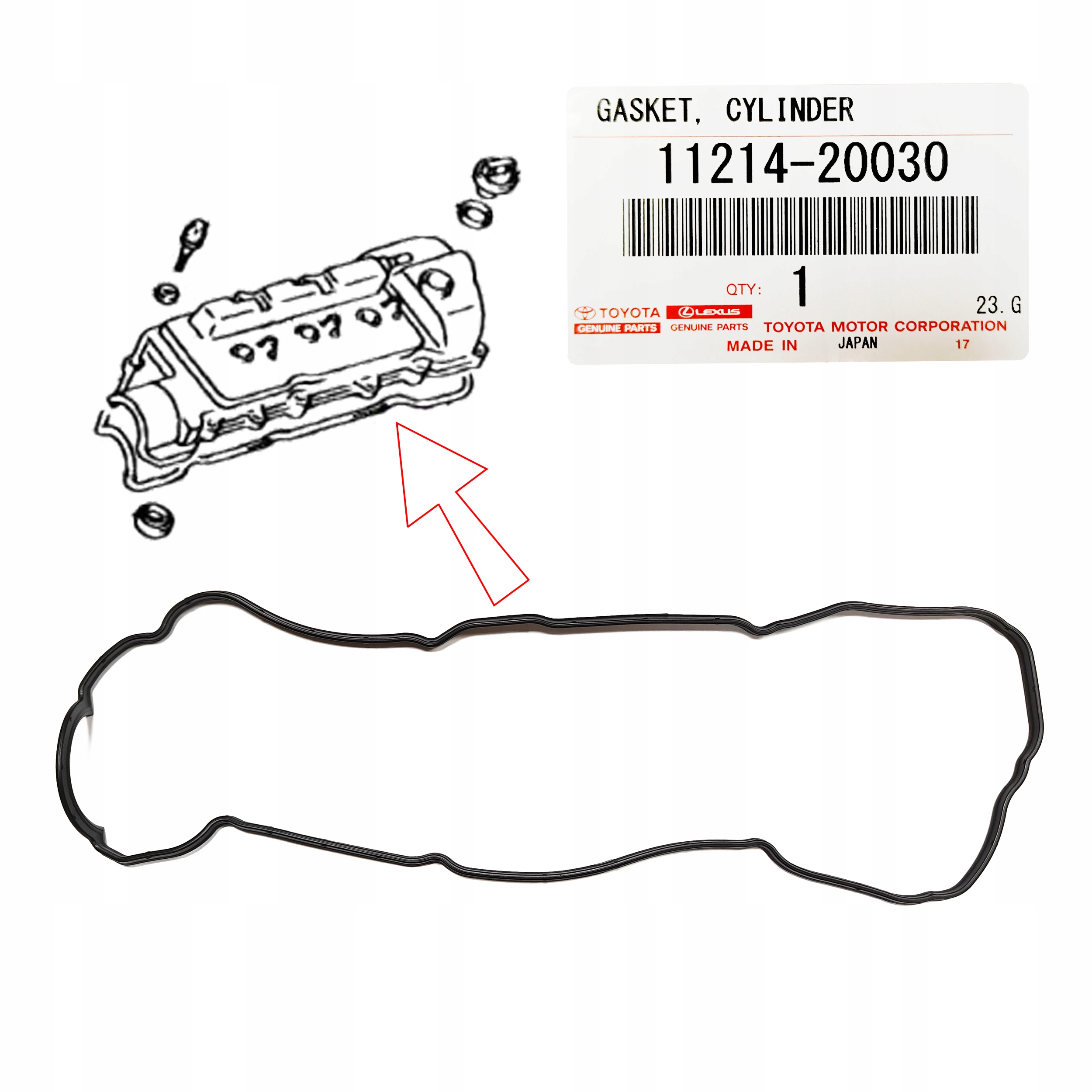 Uszczelka pokrywy zaworów 1MZ-FE 3MZ-FE Lexus RX300 RX400h lewa OEM ...