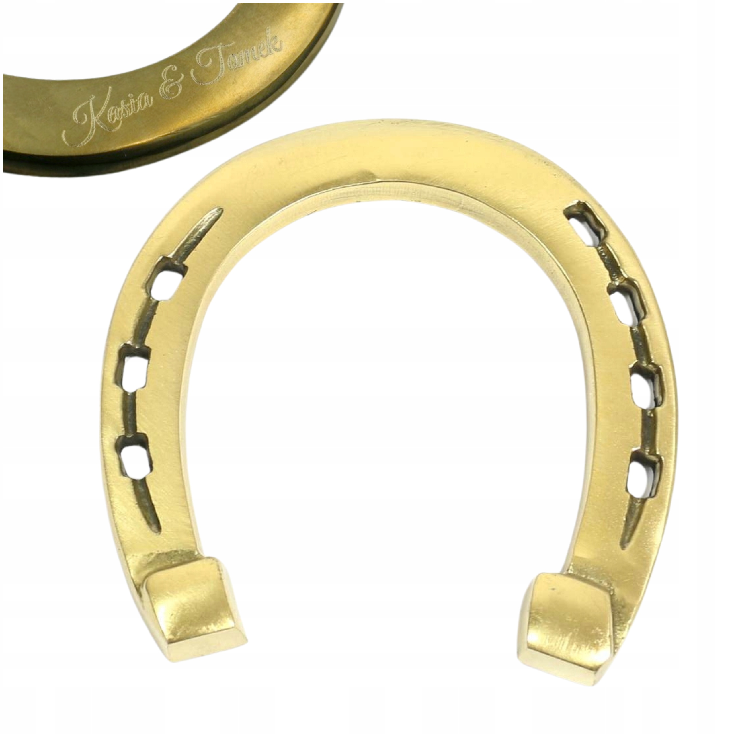 Podkowa z Mosiądzu na Szczęście Elegancka Ozdoba Prezent Grawer • Cena ...