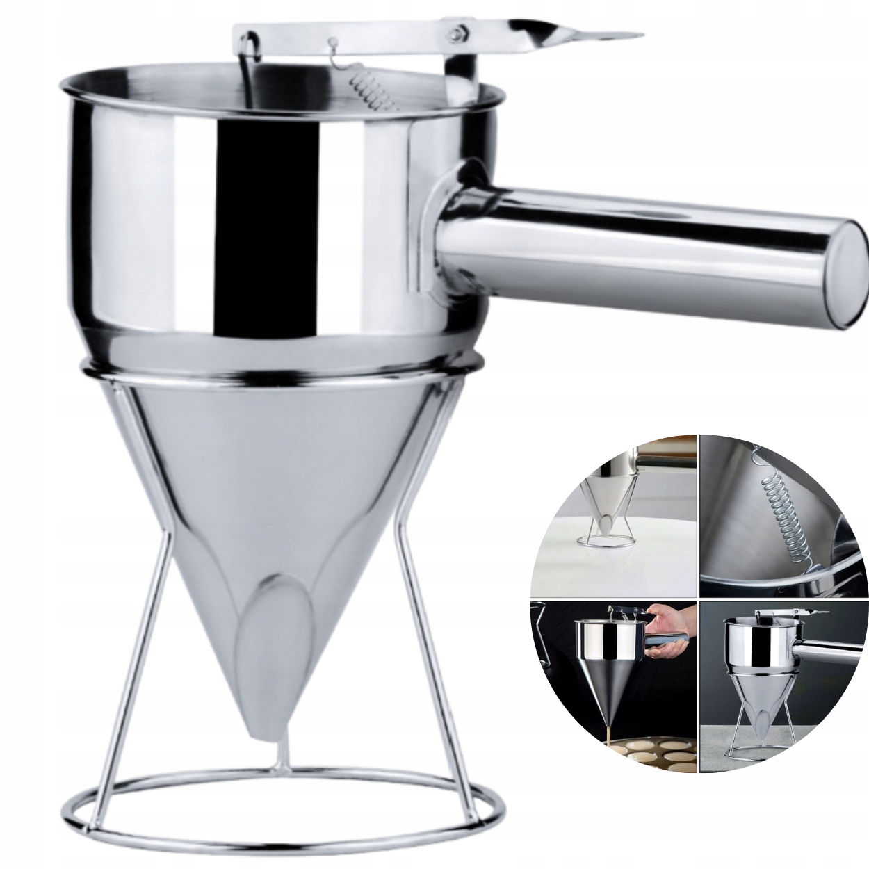 METALOWY LEJEK DOZOWNIK PORCJONER DO SOSÓW CIASTA NALEŚNIKÓW MUFFINEK 0 ...