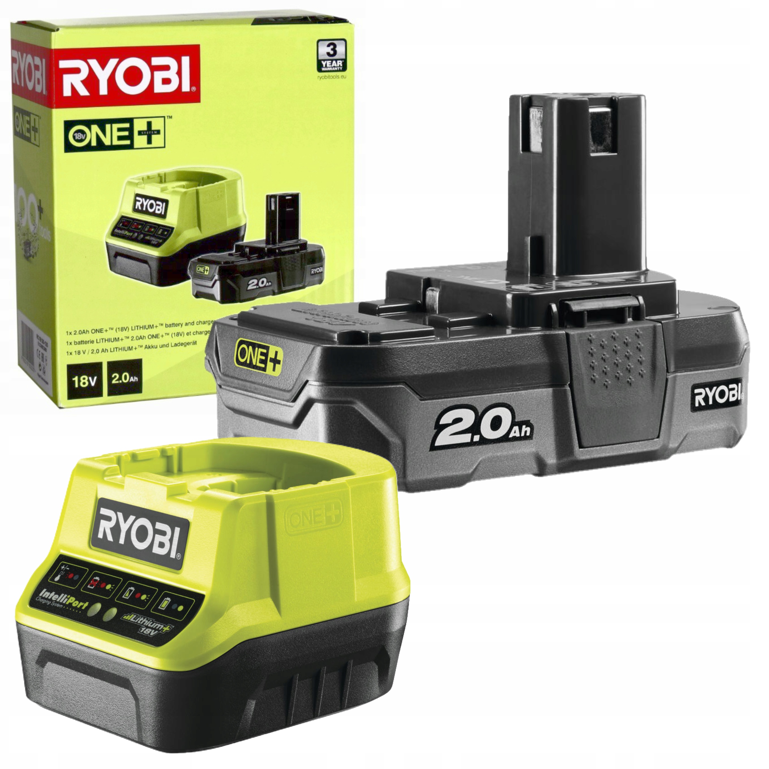 RYOBI RC18120-120 Akumulator 2,0Ah + Ładowarka 18V DO NARZĘDZI RYOBI ... RYOBI RC18120-120 Akumulator 2,0Ah + Ładowarka 18V DO NARZĘDZI RYOBI ...