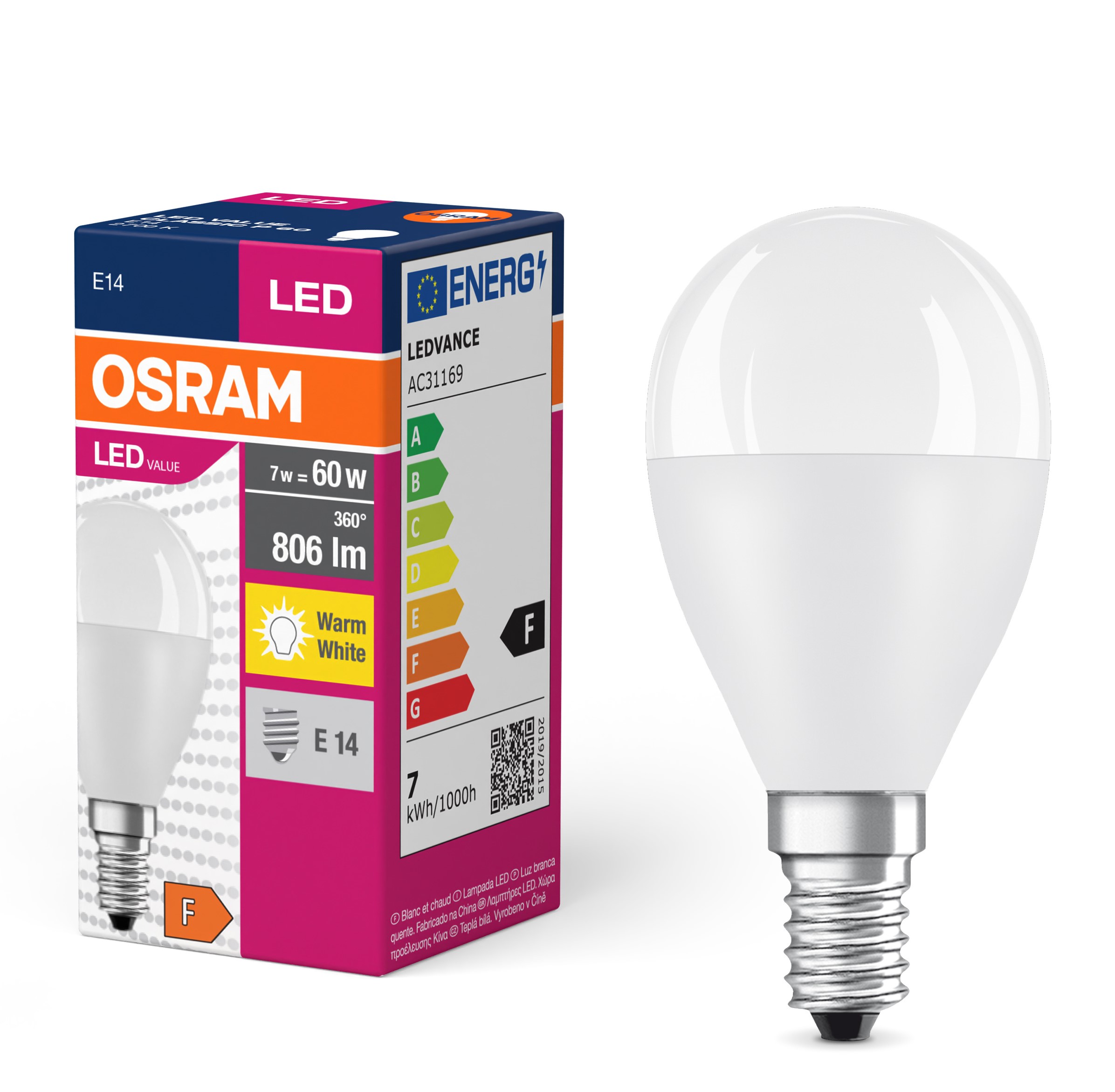 Osram kulka LED VALUE 7W = 60W 2700K E14 806lm (4058075152939) • Cena, Opinie • Źródła światła ...