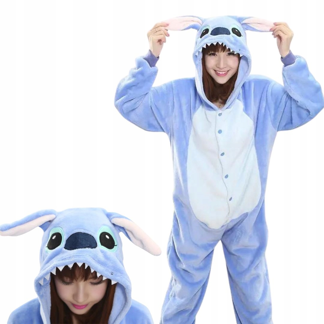 KOSTIUM KIGURUMI STITCH JEDNOCZĘSCIOWA PIŻAMA CIEPŁA ROZPINANA rozm XL ... KOSTIUM KIGURUMI STITCH JEDNOCZĘSCIOWA PIŻAMA CIEPŁA ROZPINANA rozm XL ...