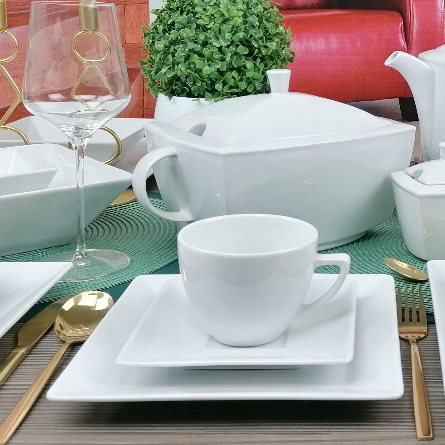 LUBIANA CLASSIC ZESTAW SERWIS OBIADOWY i KAWOWY 72 EL NA 12 OSÓB ...