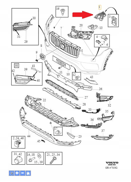 Volvo OE 31353404 wspornik ślizg zderzaka przedniego za 191.15PLN z ...