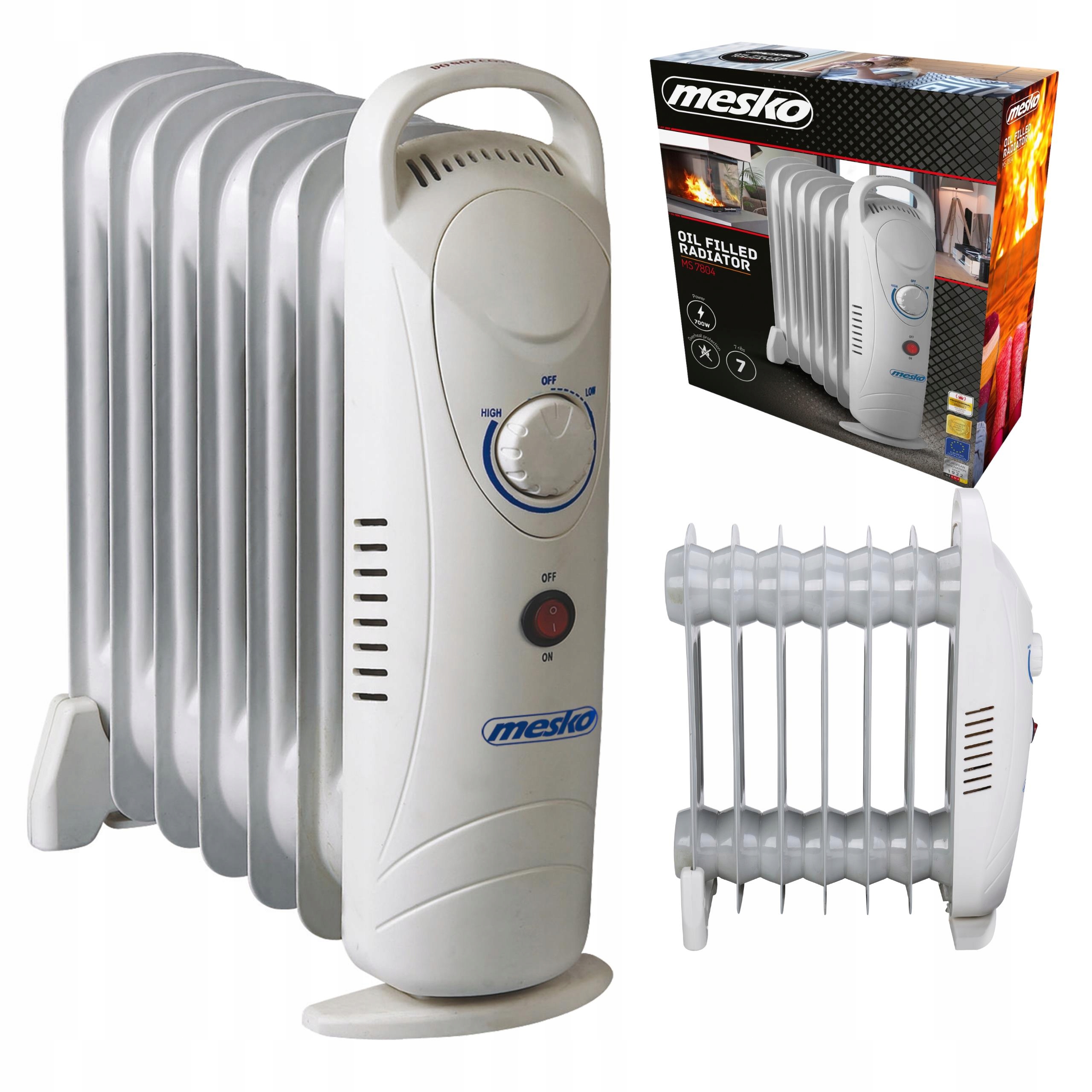Elektrický olejový radiátor 700 W 7 žeber Plynulá regulace teploty za ...