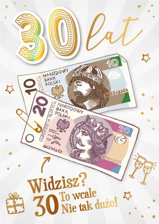 KARTKA URODZINOWA 30 LAT WIDZISZ TO WCALE NIE TAK DUŻO ZABAWNE ŻYCZENIA (5905970891830) • Cena ...
