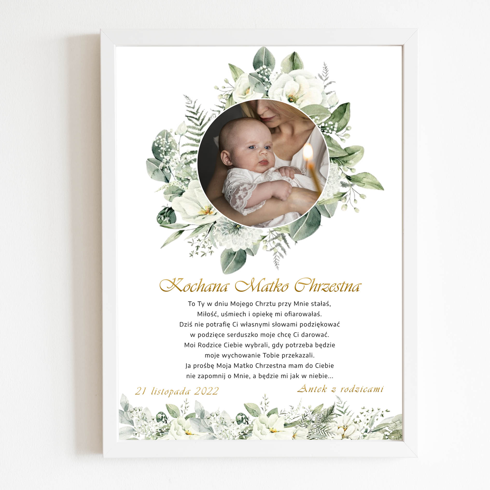 Podziękowanie dla Rodziców Chrzestnych A4 Chrzest • Cena, Opinie • Podziękowania 12903488606 ...