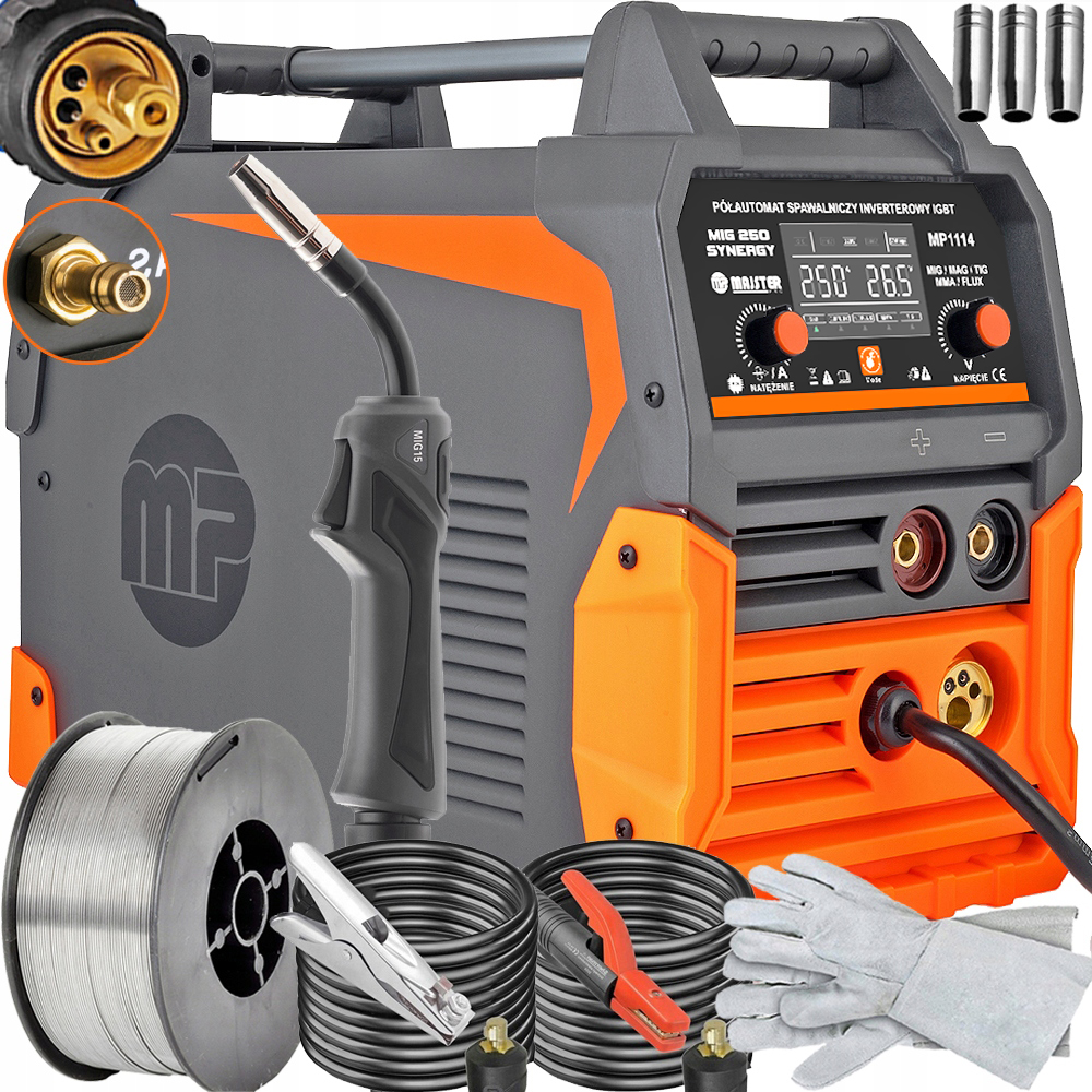 SPAWARKA 250A 5KG INWERTOROWA MIGOMAT MIG/MAG MMA TIG MOCNA WYŚWIETLACZ ...
