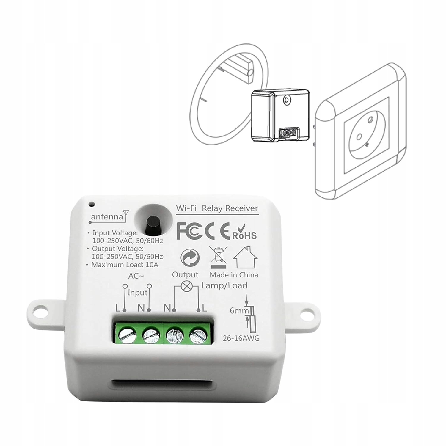 LoraTap Okoskapcsoló, Wi-Fi Relé Modul, 16A, 3680W, (744790153125) • Ár ...