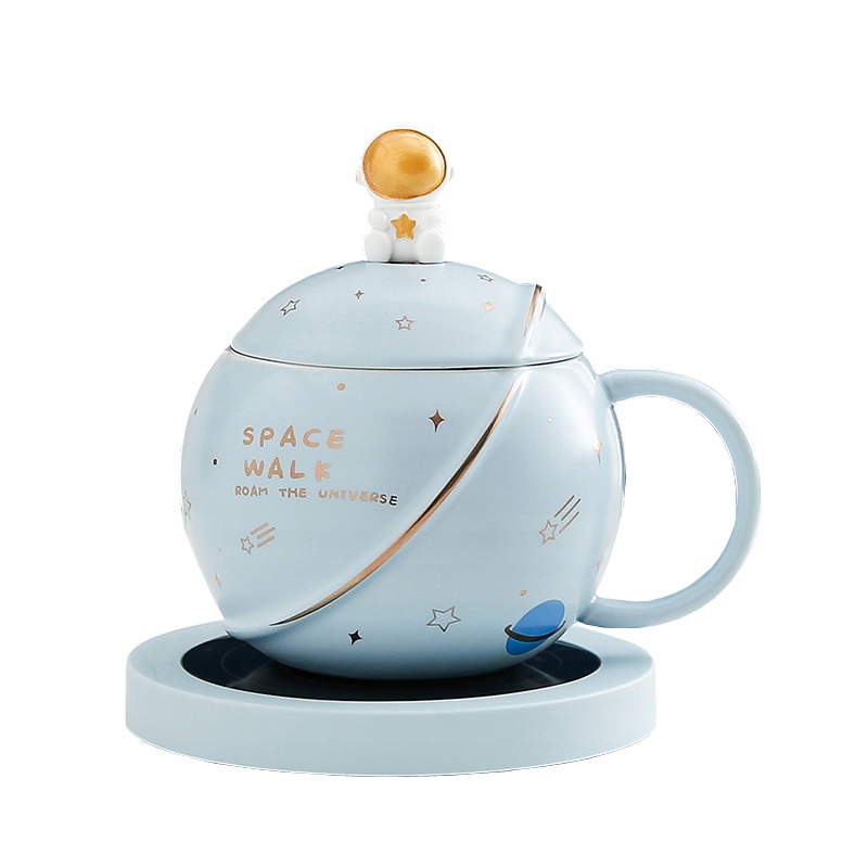 Duży Kubek PLANETA podgrzewacz Łyżka KABEL USB ZESTAW PREZENT DZIEŃ ...