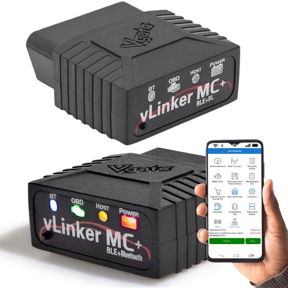 Tester diagnostyczny Vgate vLinker MC+ OBD2 ELM327 Do IOS Android ...
