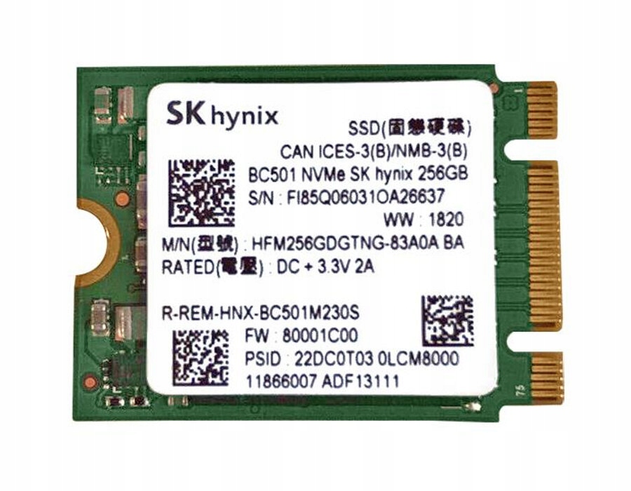 DYSK SSD SK HYNIX BC501 256GB M.2 2230 NVMe PCIe - Sklep, Opinie, Cena w Allegro