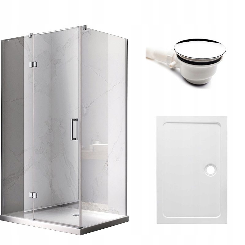 Kabina prysznicowa Hydrosan KZ02C+ST03B drzwi uchylne 110 x 80 cm ...