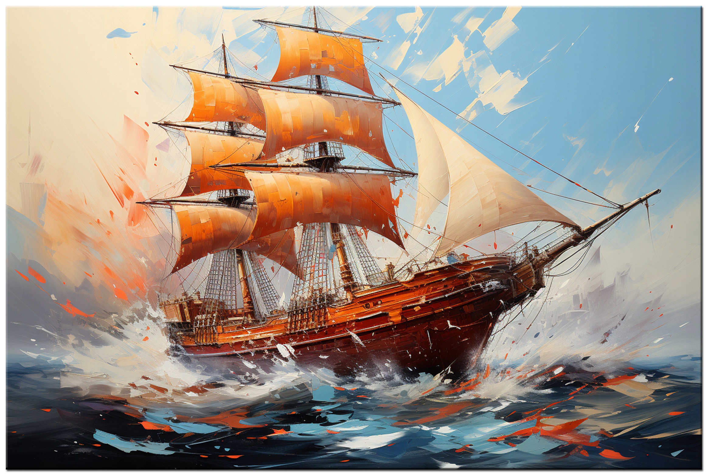 Obraz na płótnie Żaglówka Jacht Łódka Łódź Łódka Statek Żaglowiec Ocean ...