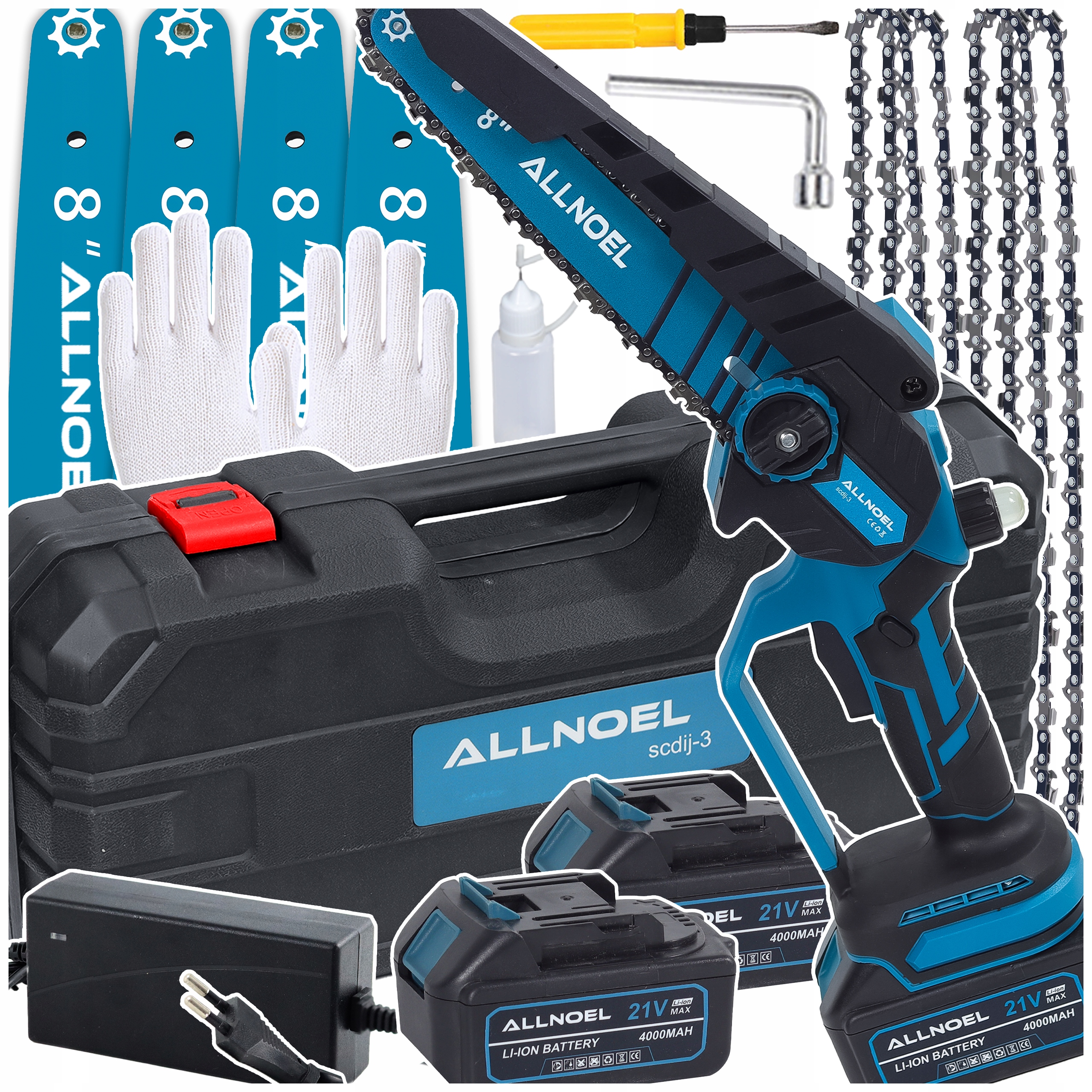 AKU ŘETĚZOVÁ PILA 8" BRUSHLESS RUČNÍ PILA 4AH za 1317.00CZK - Allegro