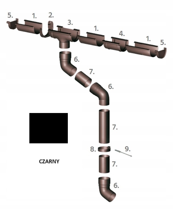 Rura spustowa 100mm x 1m CZERŃ CZARNY - Izabella / Gamrat ...
