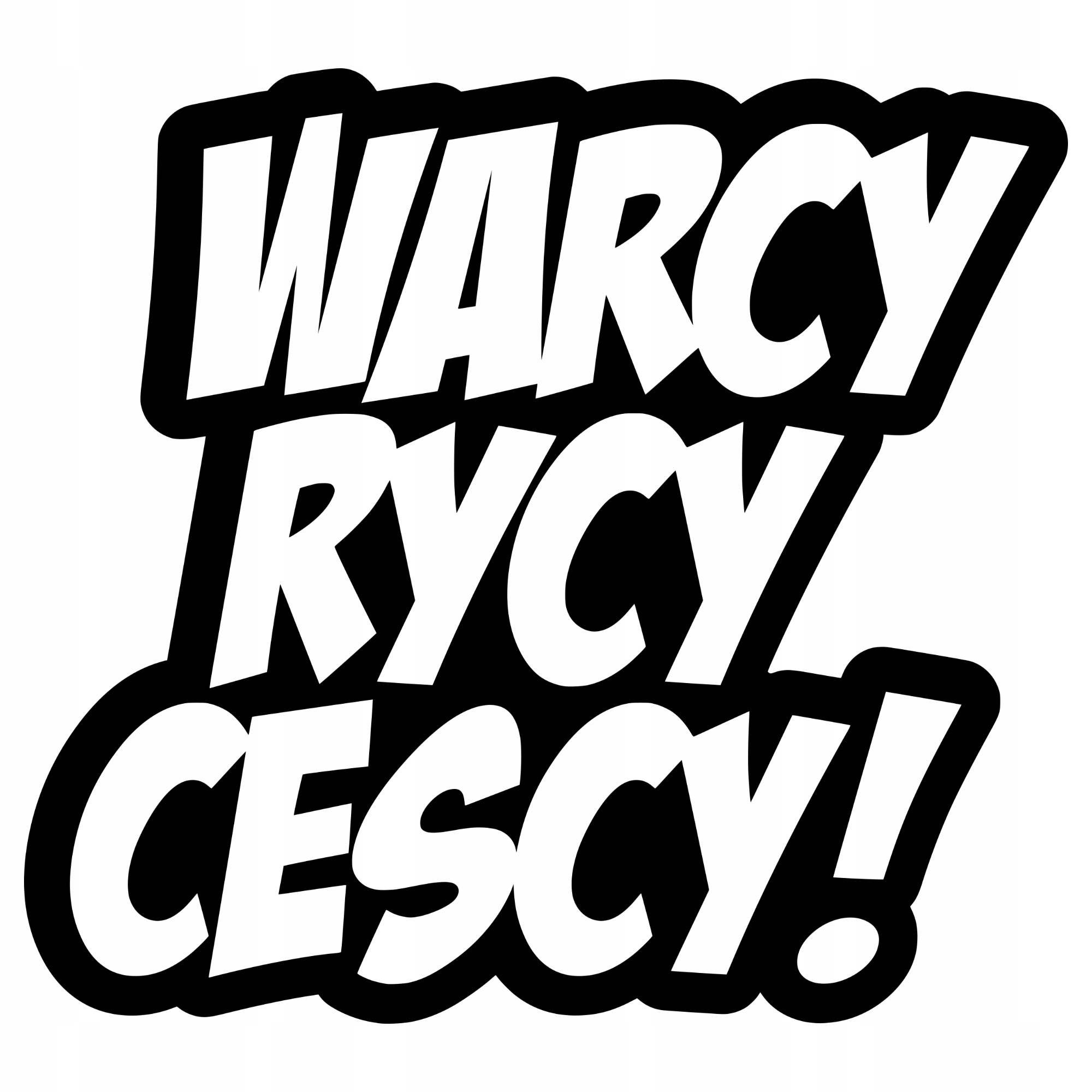 Naklejka Pan Naklejka Warcy rycy cescy! 12x10 cm czarna • Opinie - Allegro