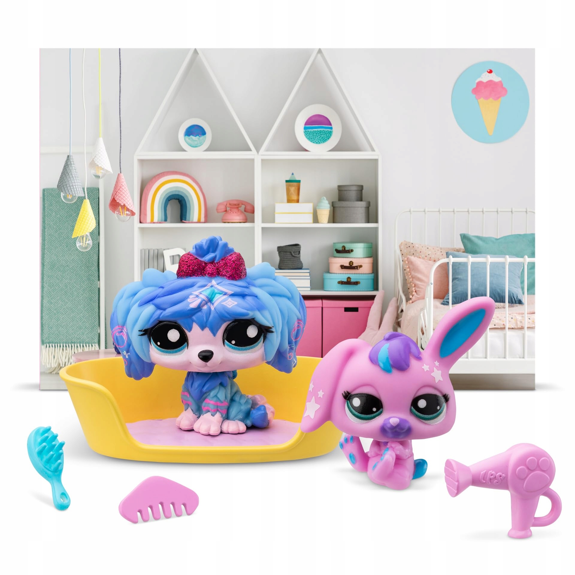 BANDAI Littlest Pet Shop Petfluencer Super Salon Zestaw 2 figurki 4+ • Cena, Opinie - Allegro