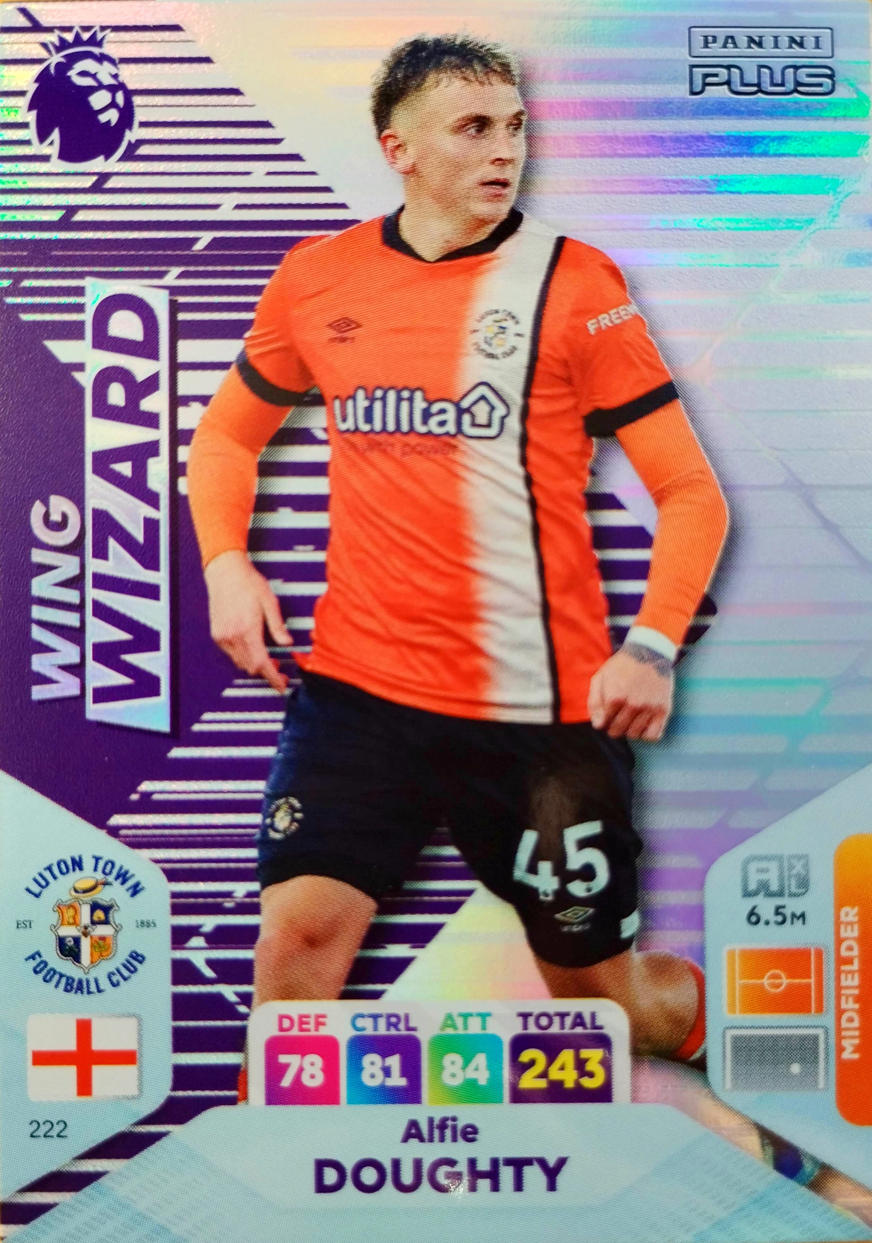 PANINI PREMIER LEAGUE 2024 PLUS WING WIZARD 222 ALFIE DOUGHTY LUTON ...