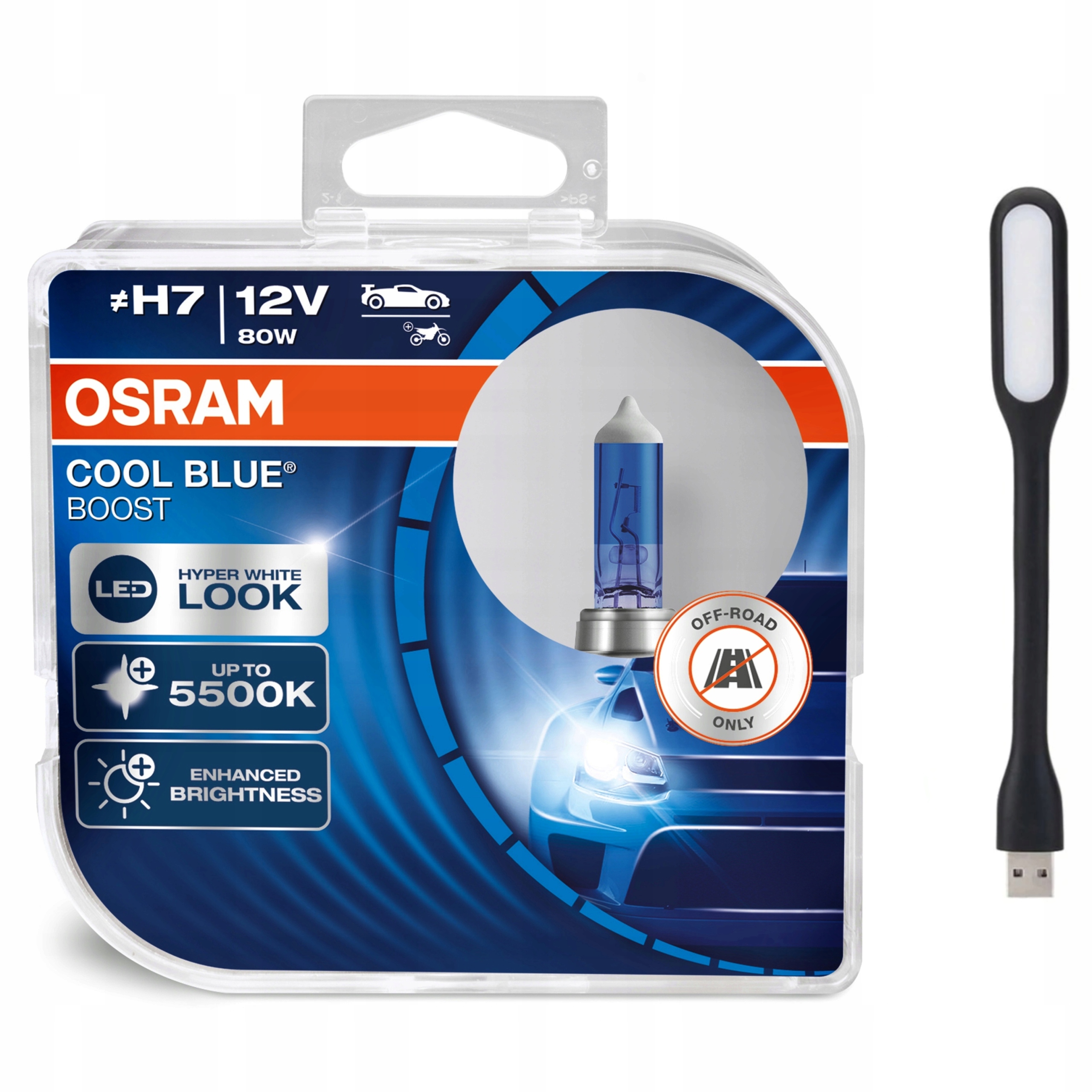 2x OSRAM H7 COOL BLUE BOOST 5500K 12V 80W PX26D 4052899437371 za 79 ...