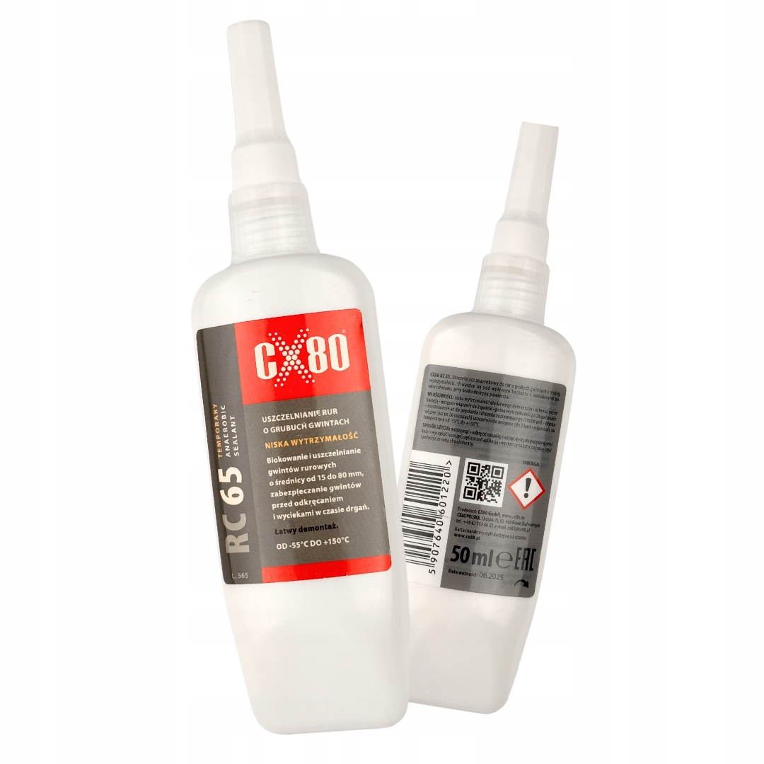 KLEJ ANAEROBOWY USZCZELNIACZ GWINTÓW RUR POŁĄCZEŃ GWINTOWANYCH RC65 50ml 5907640601220 za 63 ...