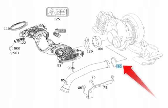 Mercedes-Benz OE A0149976445 pierścień uszczelniający, elast. przewód ...