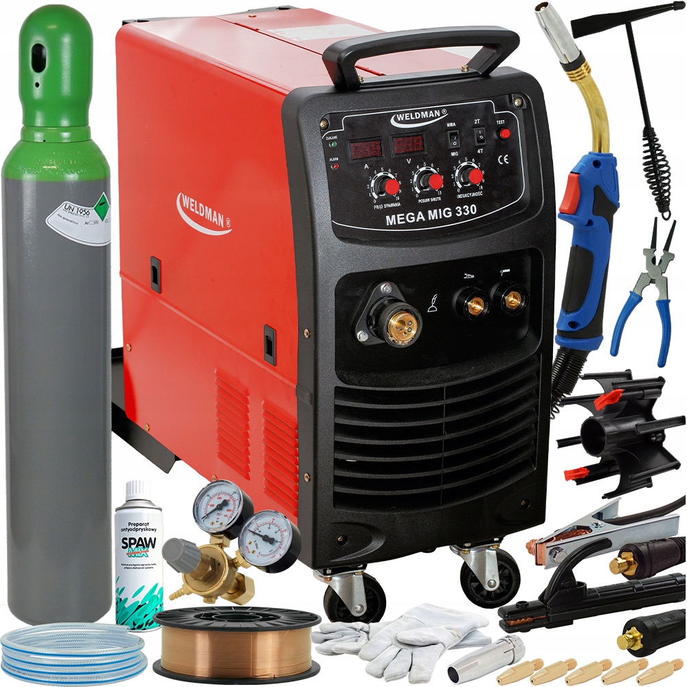 MIGOMAT SPAWARKA WELDMAN MEGA MIG 330 4X4 400V INWERTOROWA PÓŁAUTOMAT ...