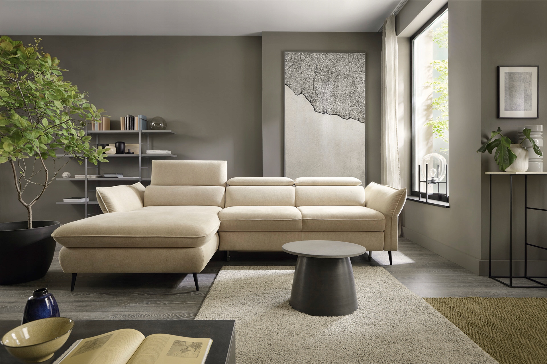 BENIX Nowoczesny narożnik Mango z funkcją spania i pojemnikiem • Cena ...